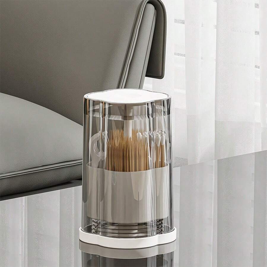 Press-Type Partitioned Toothpick Holder, Disposable Bamboo Fruit ...