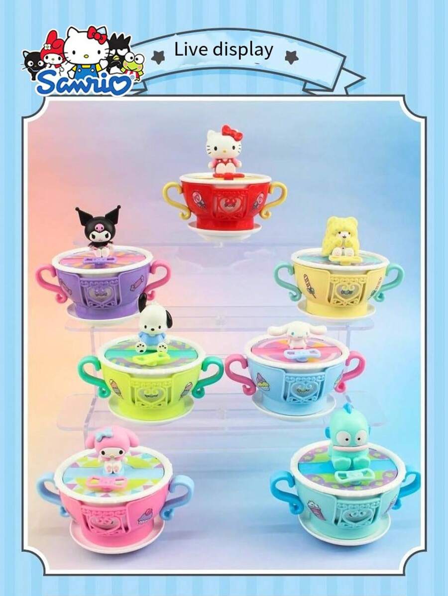 Sanrio 1pc/Set Official Sanrio Spinning Cup, Assemble Blind Box, Kitty ...