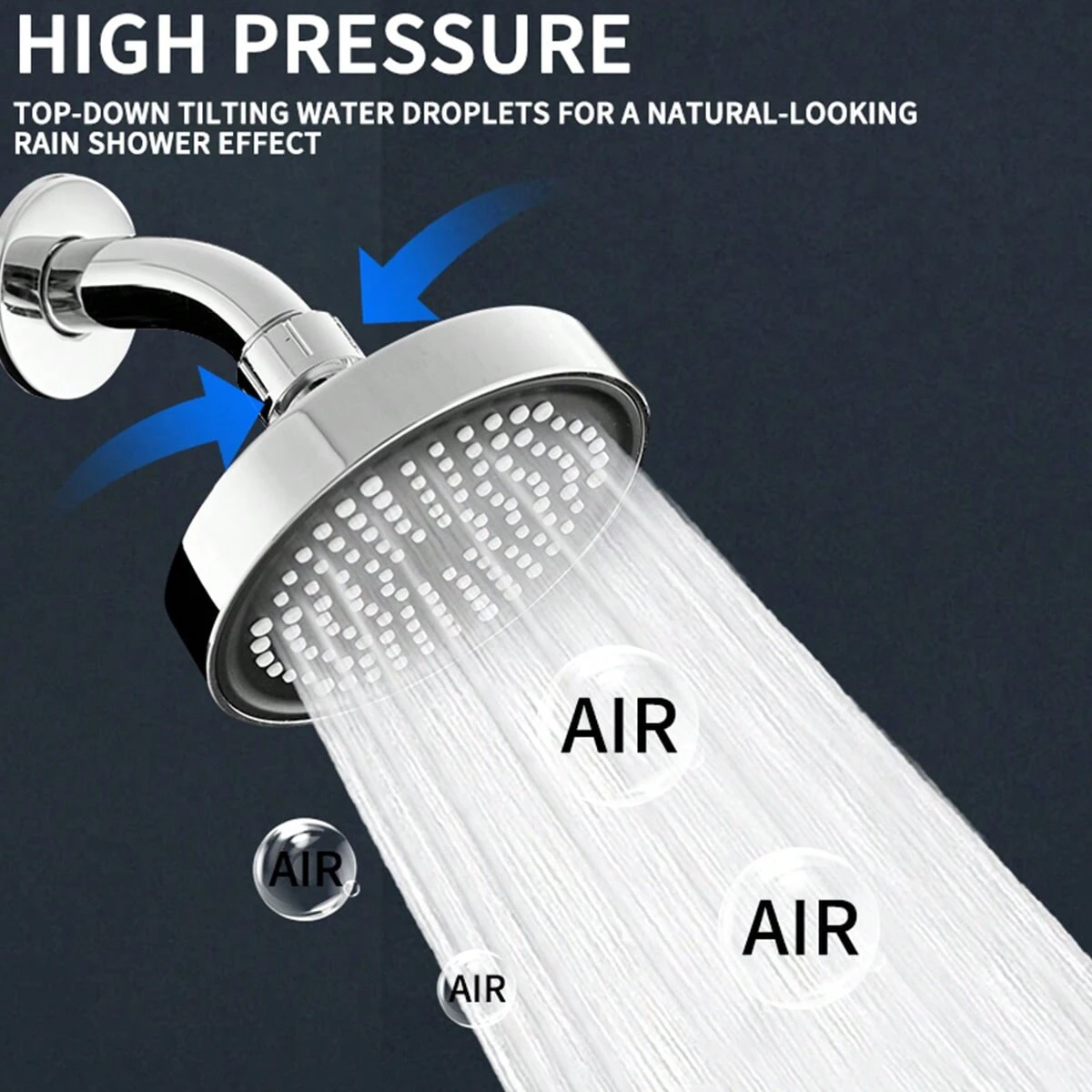 High Pressure Shower Head, Powerful Deluxe Bathroom Showerhead With ...