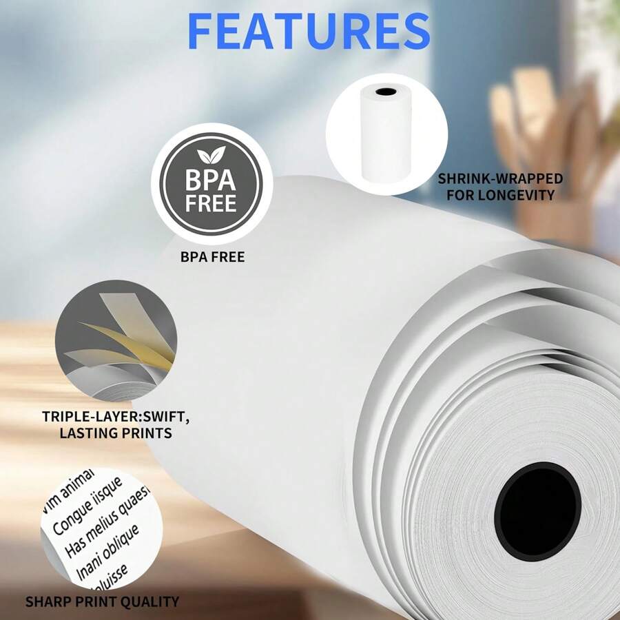 Thermal Receipt Paper Rolls 78mm X 46mm, 1,2,4 Rolls | SHEIN UK