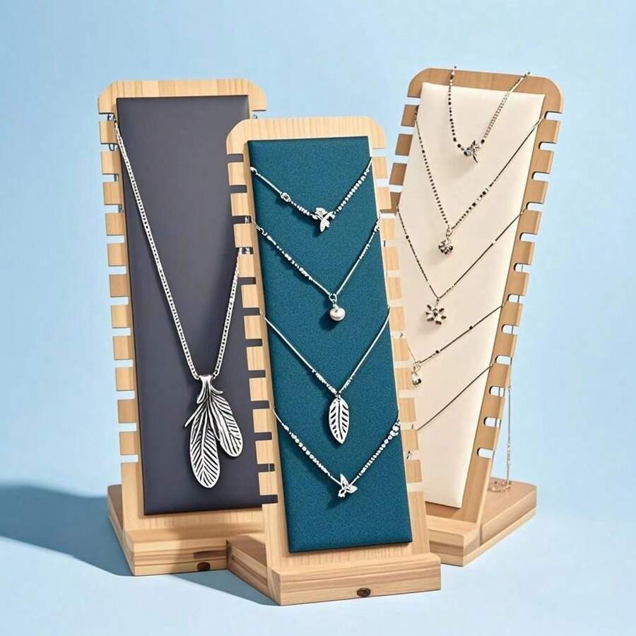 Elegant Bamboo & Wood Necklace Display Stand, Collar Necklace Jewelry ...