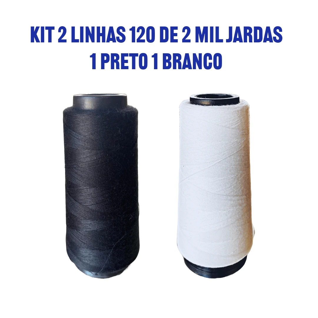 Kit 2 Sewing Threads 120 Straight 2,000 Yards, White, Black And Colored ...
