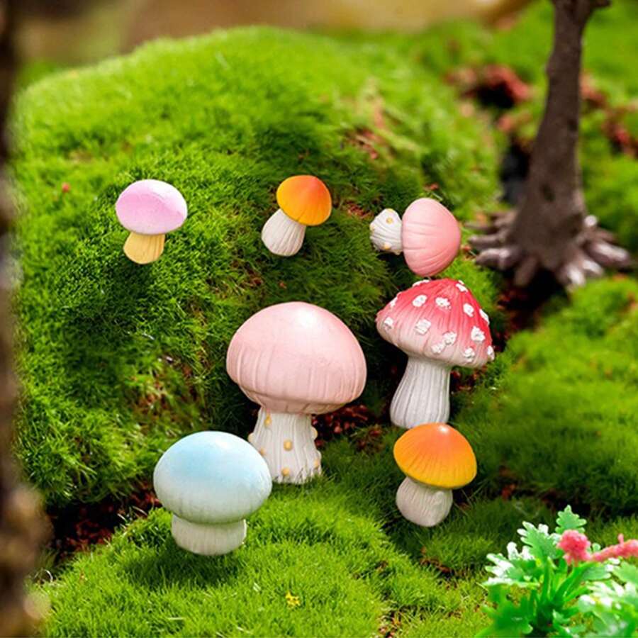 Mini Mushrooms For Crafts Tiny Fairy Garden Mushrooms Little Resin ...