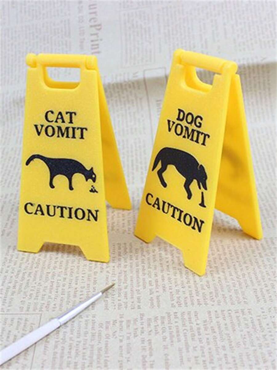 Cat Vomit Sign, Pet Vomit Warning Plate, Dog Vomit Indicator Sign ...