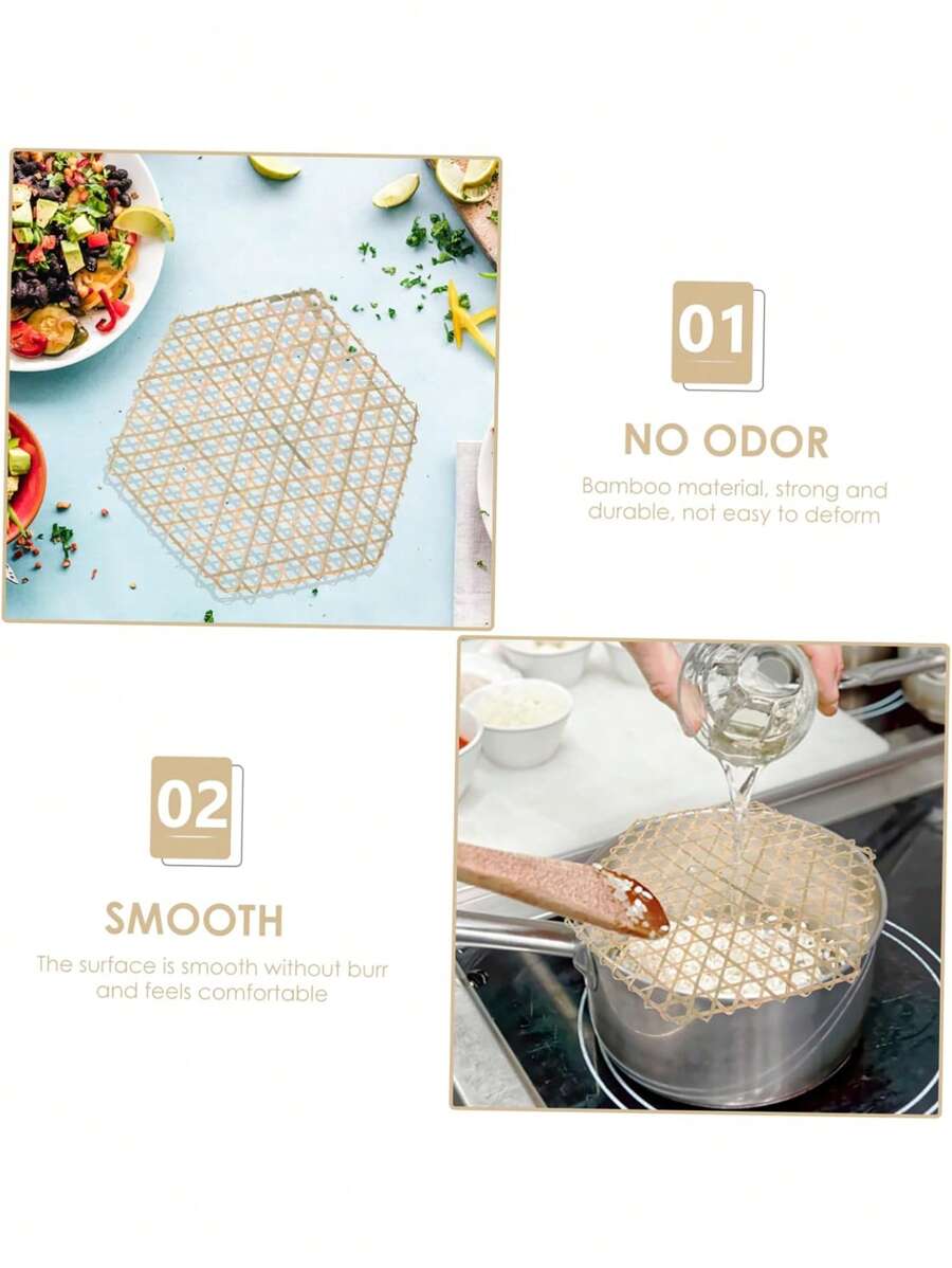 5-Piece Bamboo Steaming Mat Heat Proof Mat Reusable Steamer Dim Sum ...
