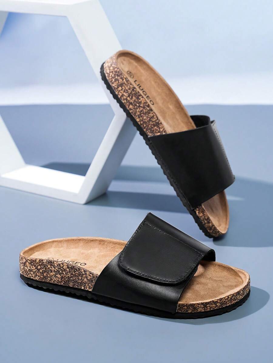 Summer Slippers, Comfortable Strap Hook And Loop Casual Indoor/Outdoor ...