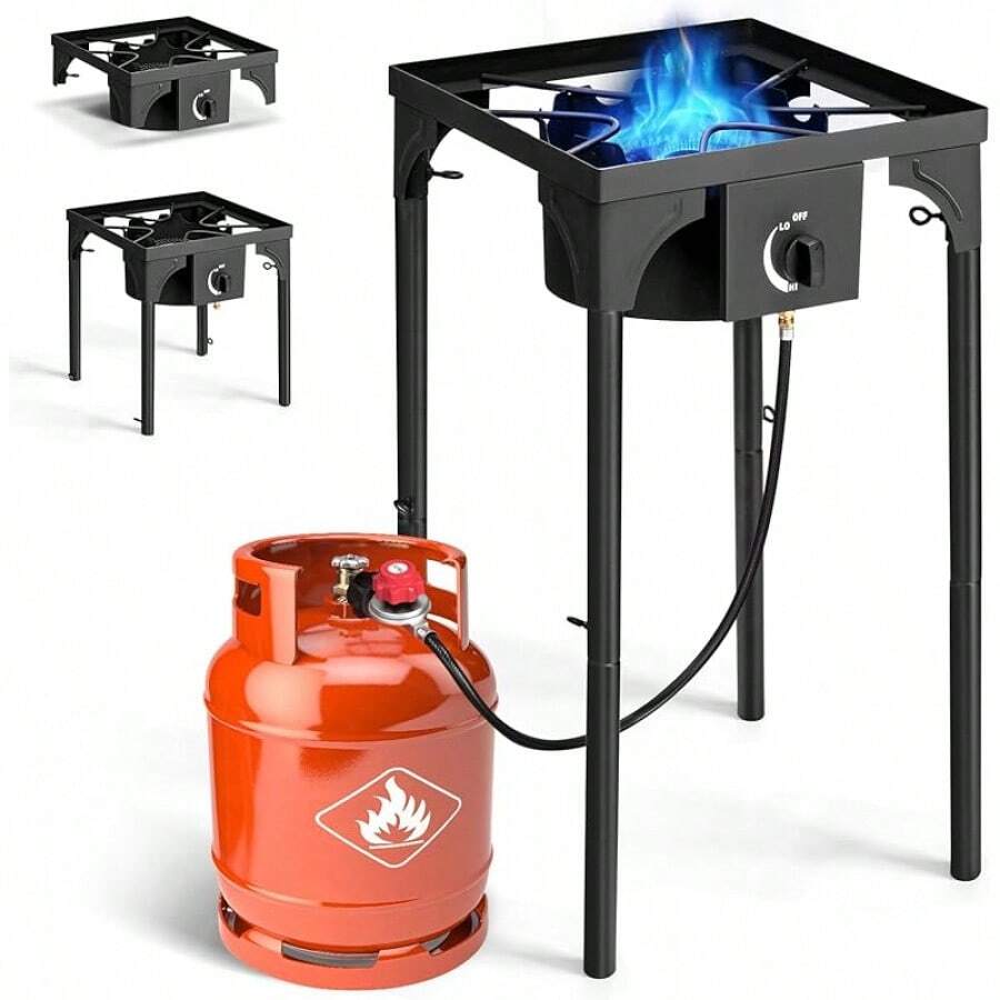 3 Burner Propane Gas Stove For Outdoor Cooking, 225,000 BTU Camping ...