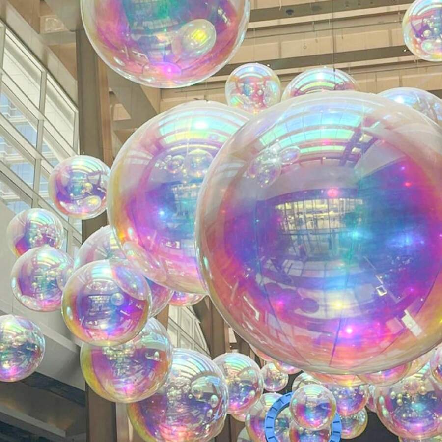 22 Inch Transparent Color Changing 4D Balloons, Gradient Colored ...