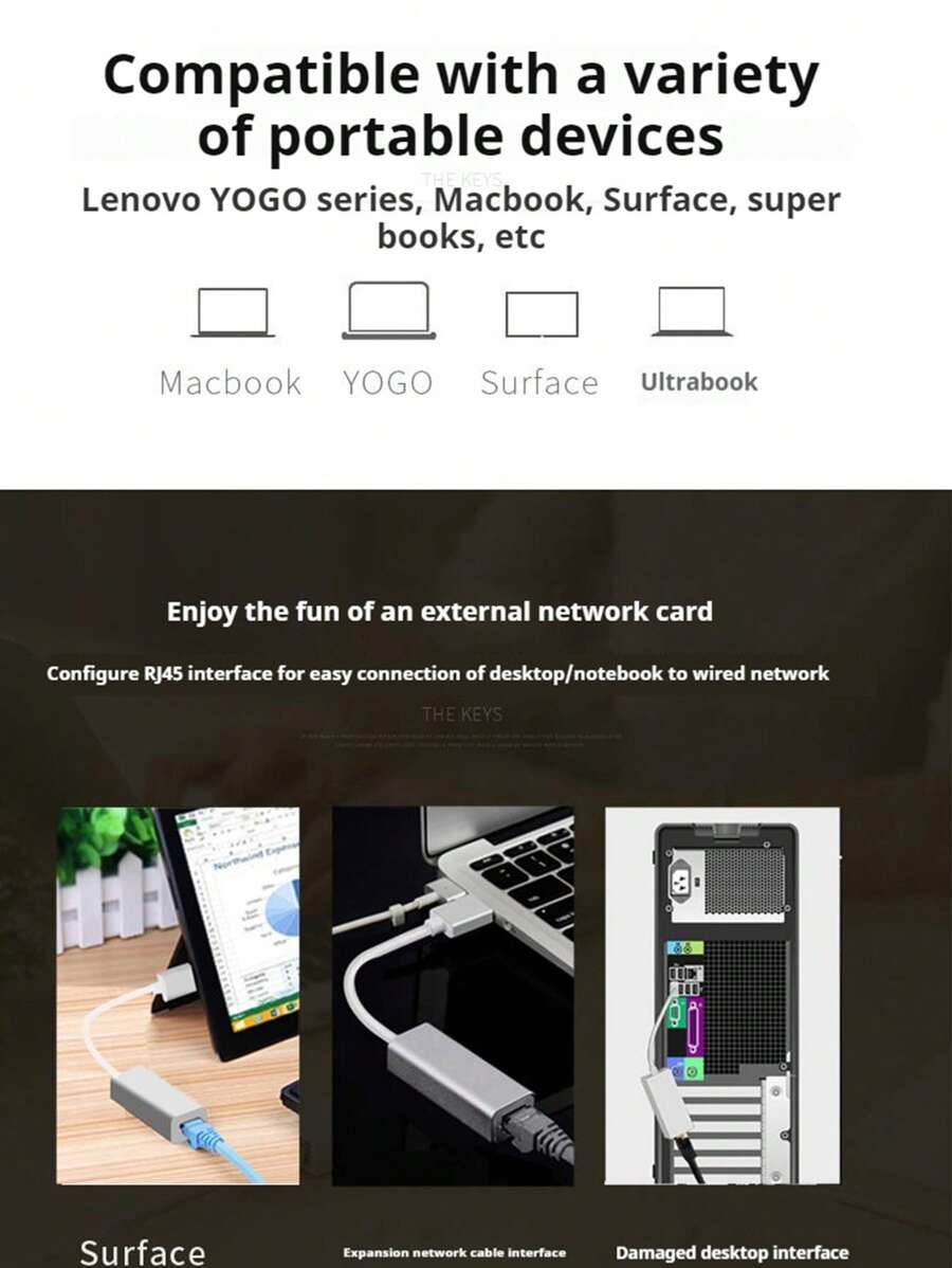 USB To Ethernet Adapter, Gigabit RJ45 LAN Network Converter, USB 3.0 To ...