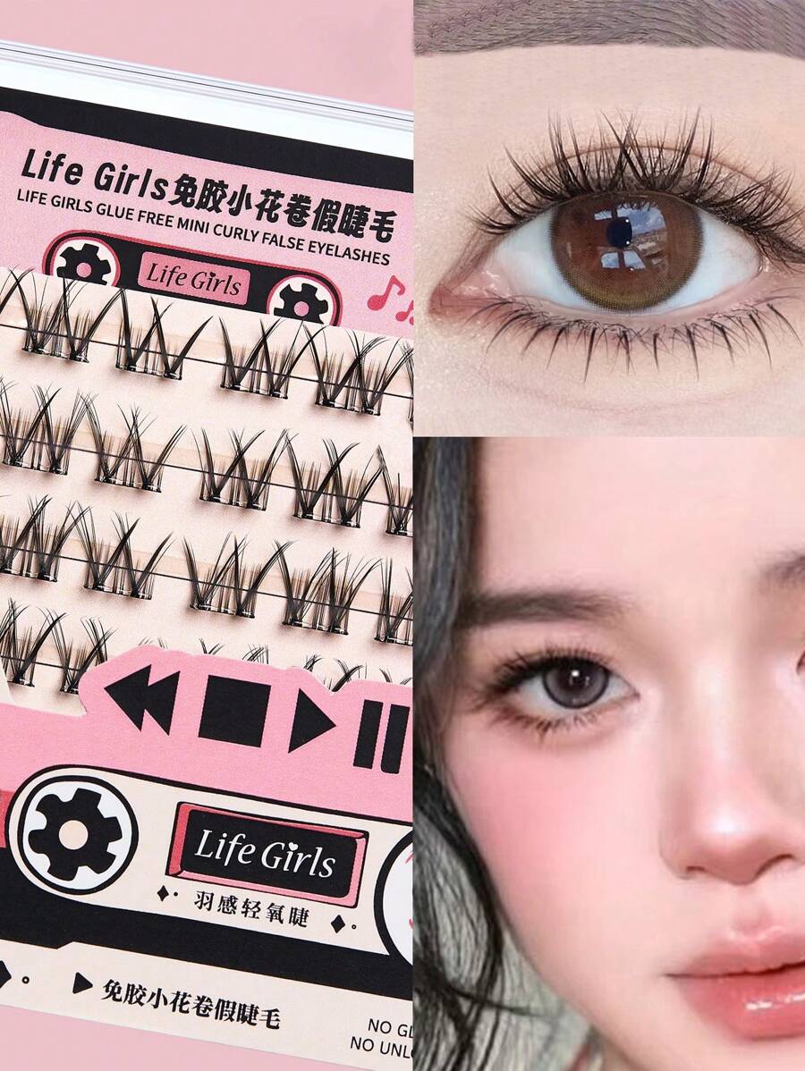 36 Clusters - C Curl - Lijmvrije kleine bloem nepwimpers - Jelly Glue Strip Comic Girl Group ...