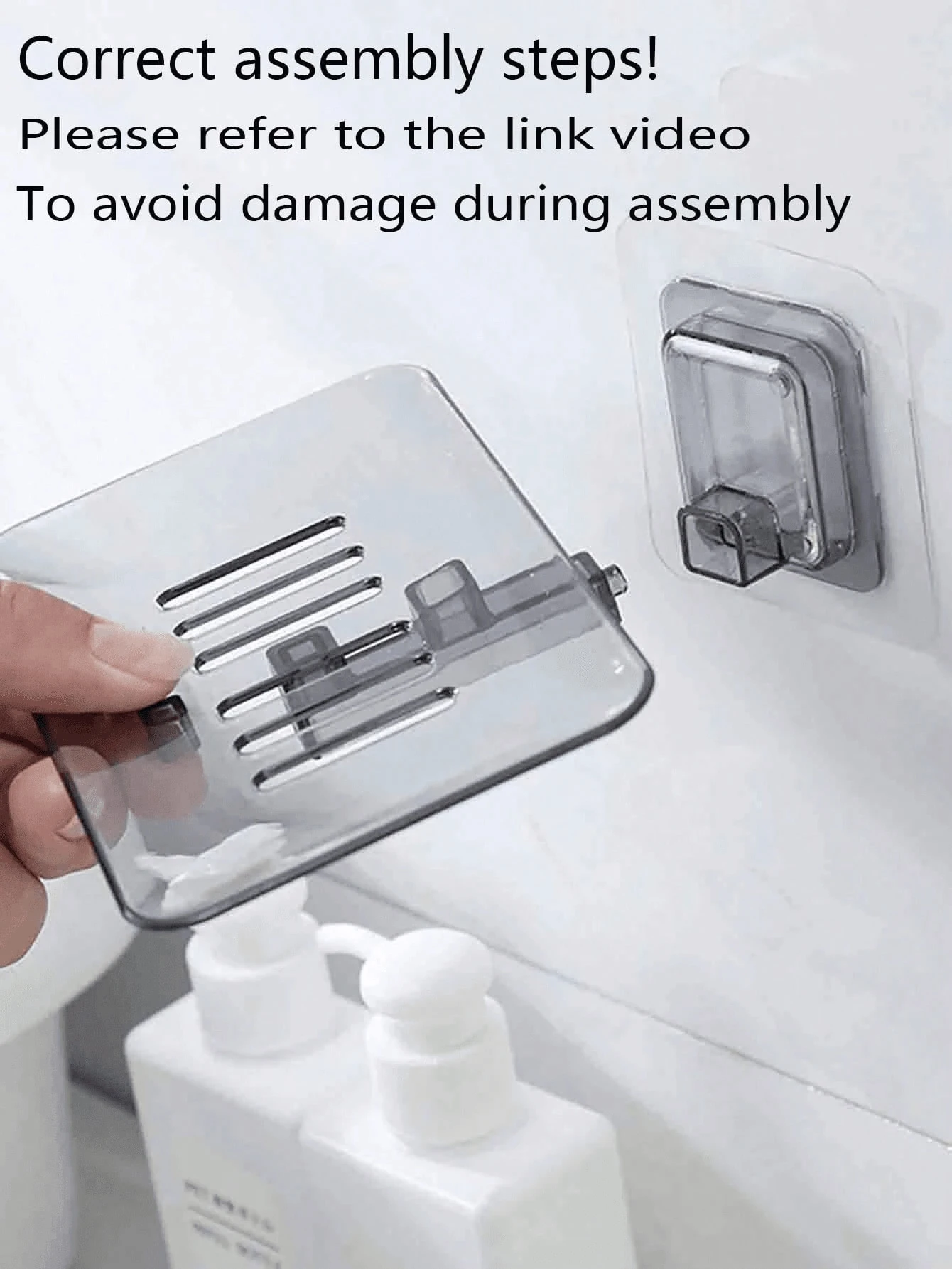 1/2pcs Crystal Wall Soap Tray, Drip-Free Soap Rack (See Installation ...