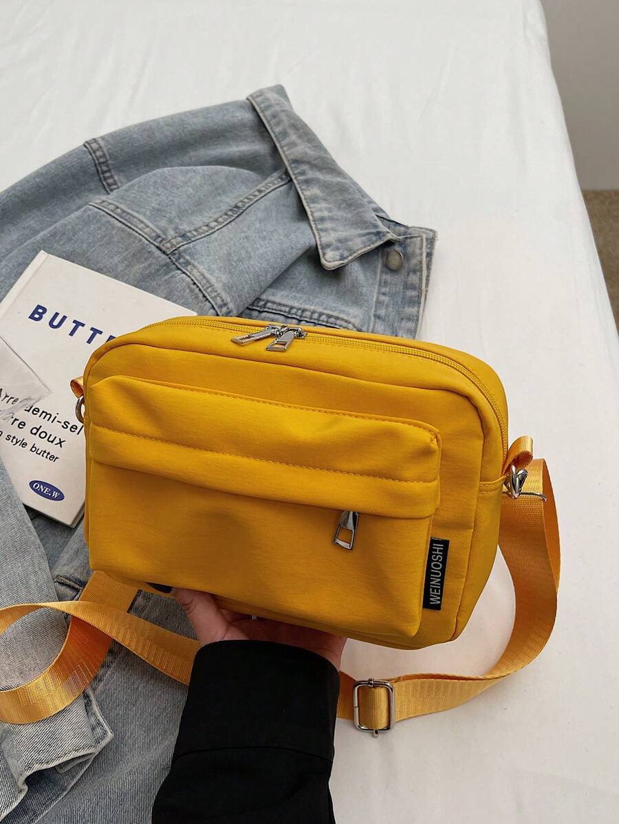 Minimalist Square Bag Solid Black Adjustable Strap Mini Bag Small Bag ...