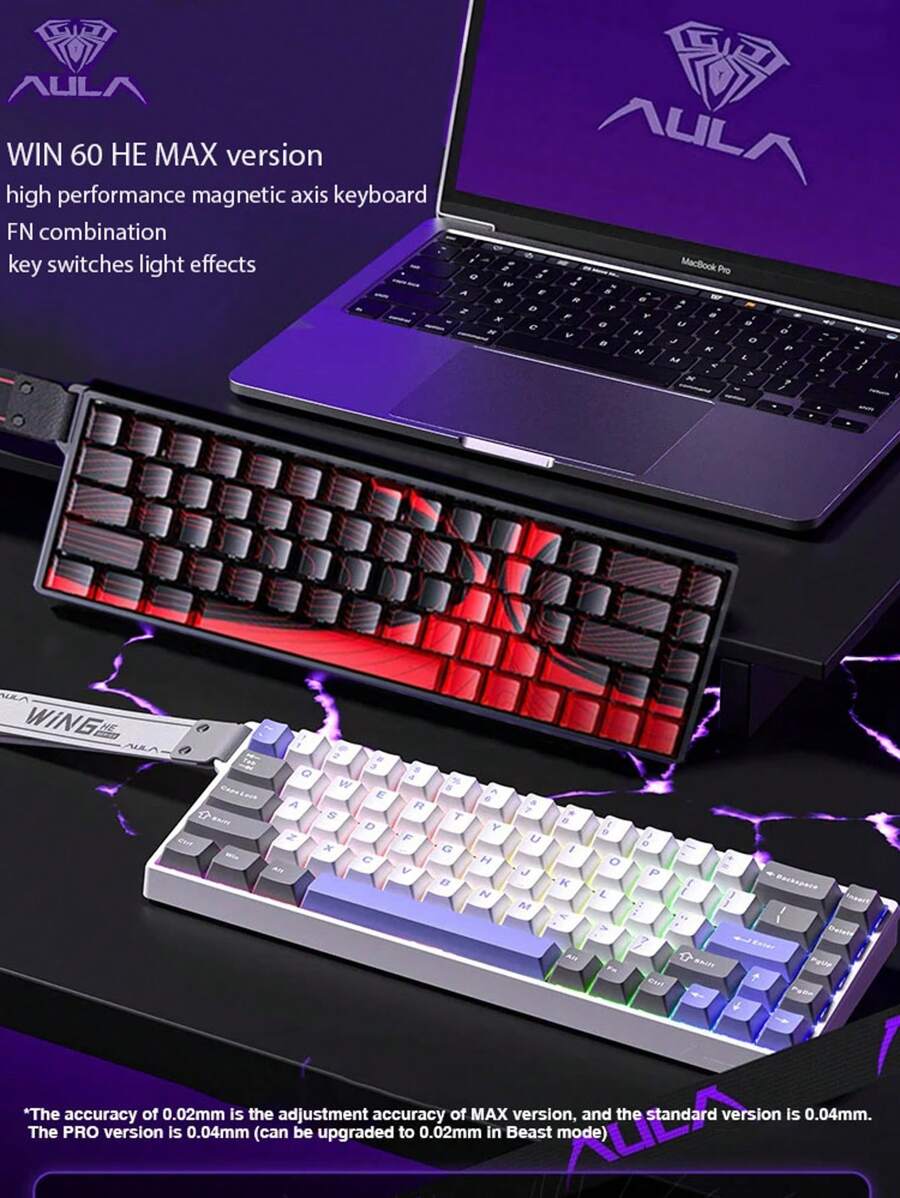 AULA Teclado mecánico personalizado AULA Win60 He con eje magnético ...