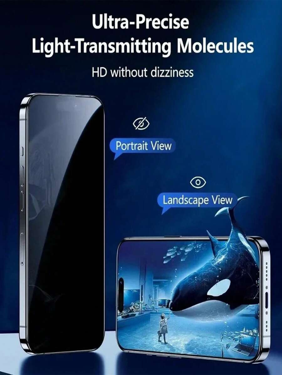 2Pcs 9H Anti-Spy Tempered Glass Screen Protector Compatible With IPhone ...