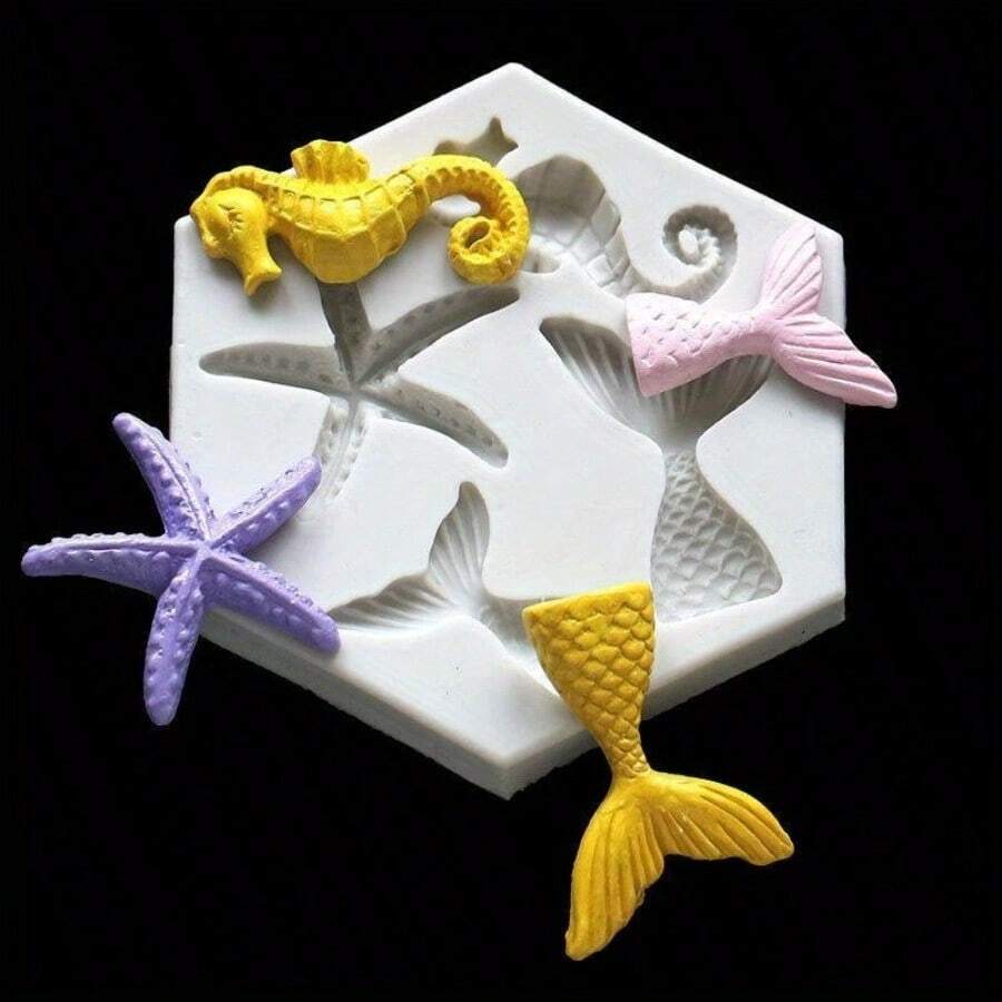 סט מלא של סדרת ביולוגיה ימית גודל DIY דג זנב ים סוס ים תבנית גופן ...