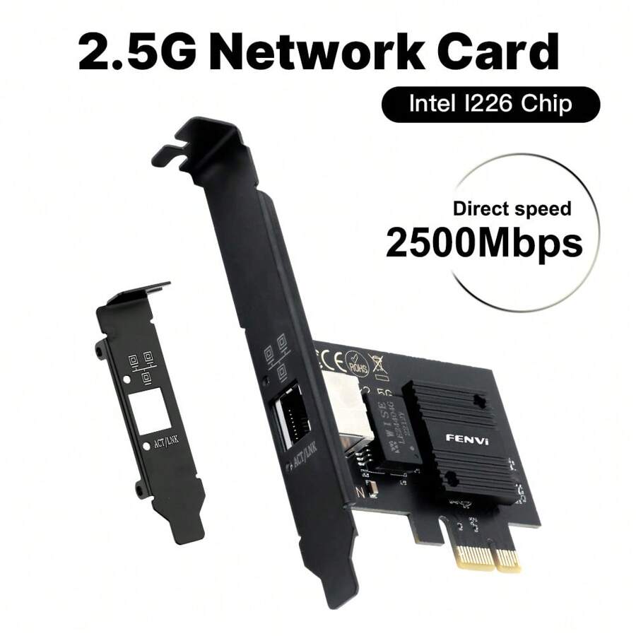 FENVi 2.5Gbps PCI Express Network Adapter RJ45 To PCIE Card With Intel I226 Chipset NIC 2.5G ...