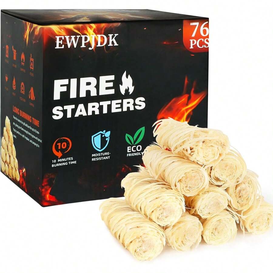 76pcs Fire Starter Natural Fire Starters For Campfires, Charcoal ...