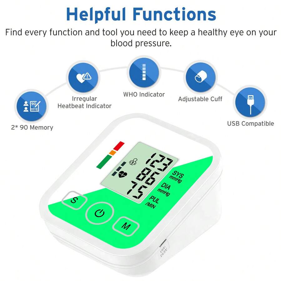 Portable Arm Blood Pressure Monitor Pressure Sensor Monitor BP ...