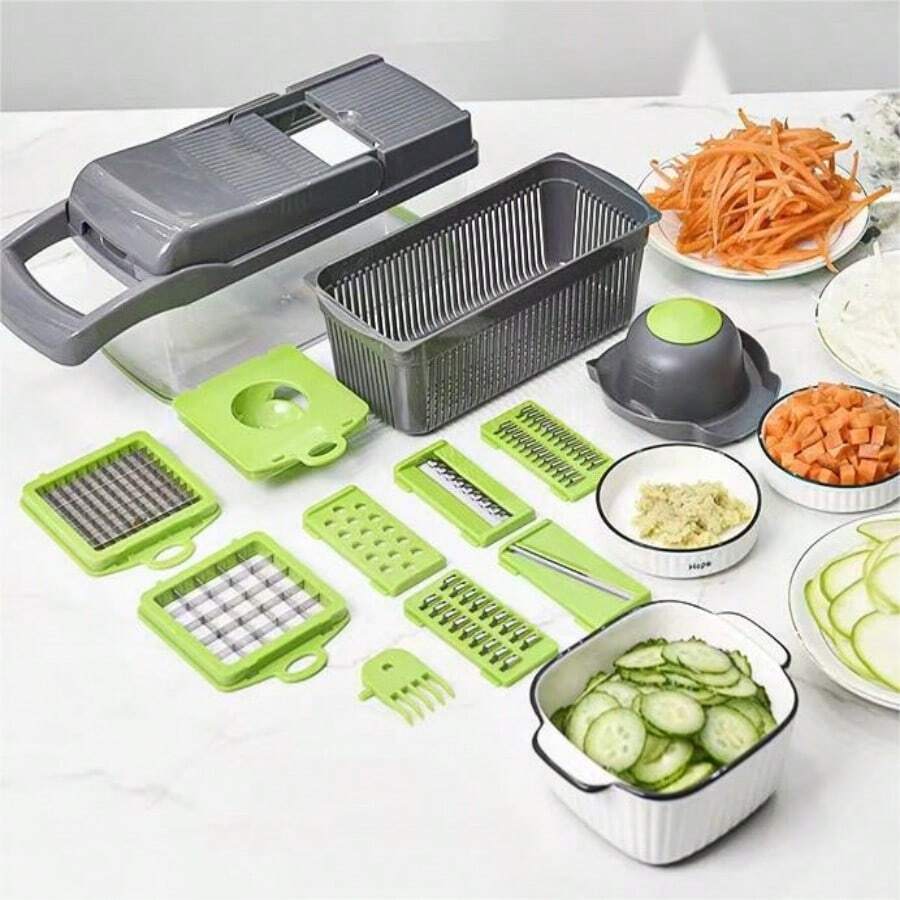 Coupe-légumes - Trancheuse de légumes en spirale - Hachoir à oignon avec récipient - Hachoir ...