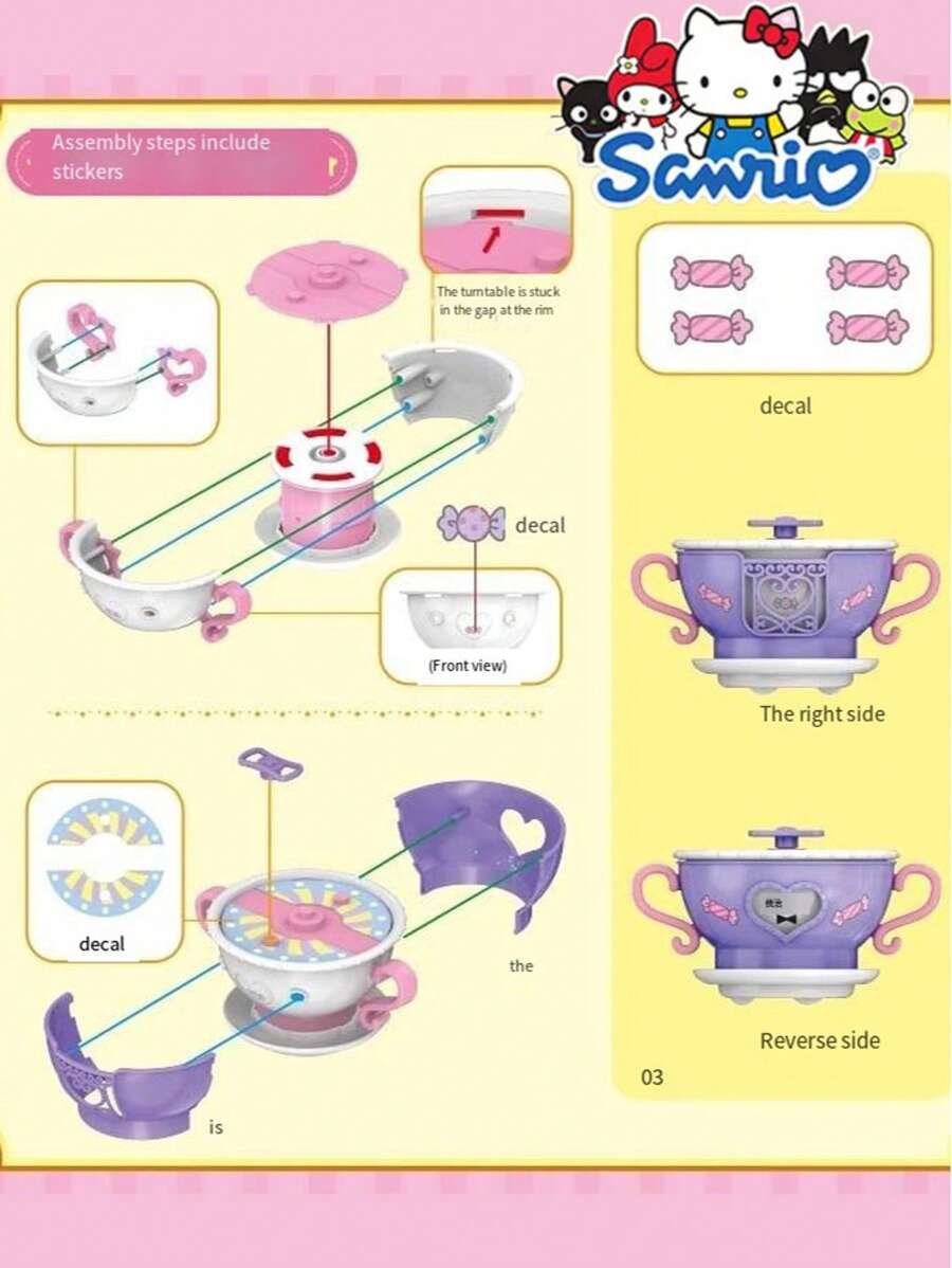 Sanrio 1pc/Set Official Sanrio Spinning Cup, Assemble Blind Box, Kitty ...