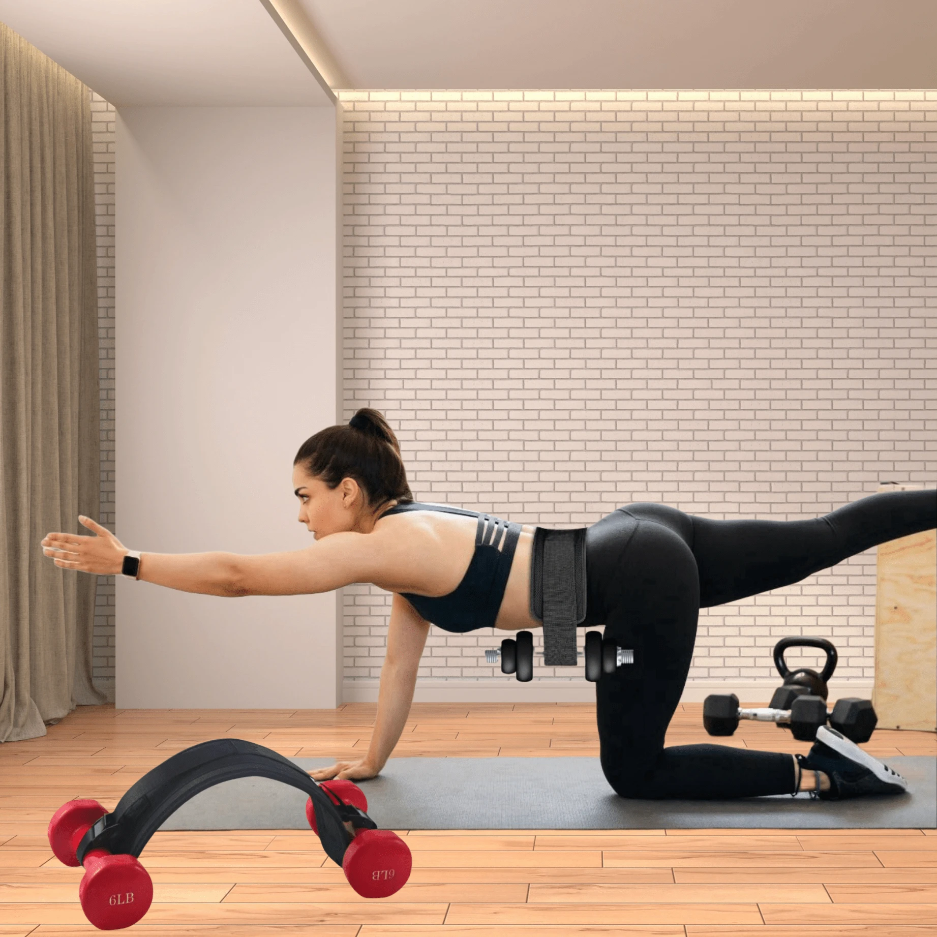 1pc Black 10cm Widened Hip Thrust Belt With Hip Pad, For Glute Bridge ...