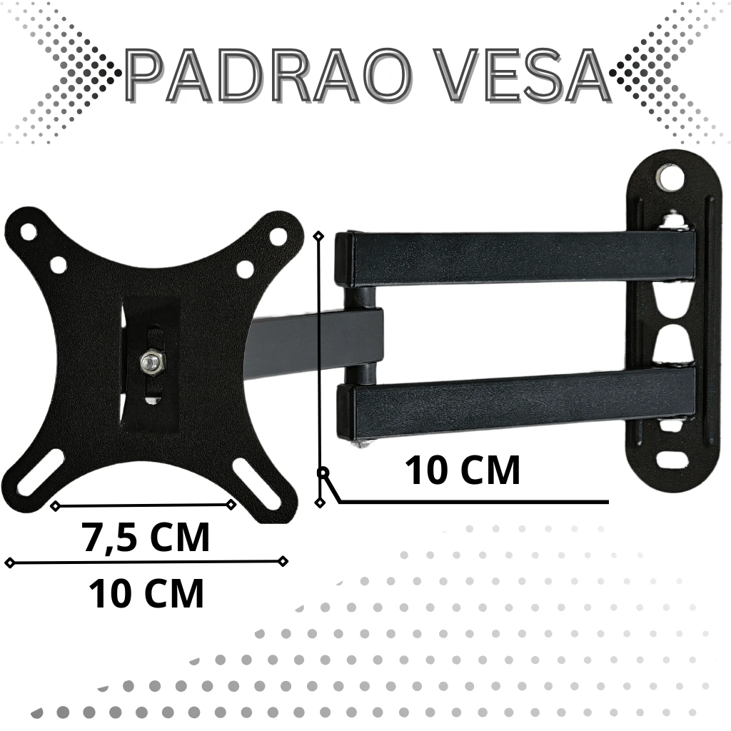 Suporte para Tv Articulado Tv Monitor Led Lcd Plasma 10 15 20 22 26 ...