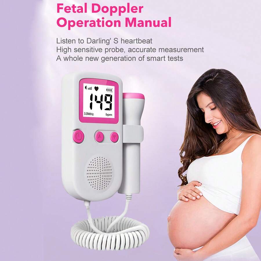 3MHz Ultrasound Baby Heart Rate Detector Pregnant Ultrasonic Baby ...