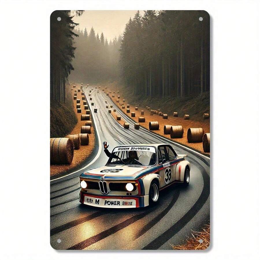 1pc Classic Racing Car Metal Sign, Vintage Race Car Wall Art Decor ...