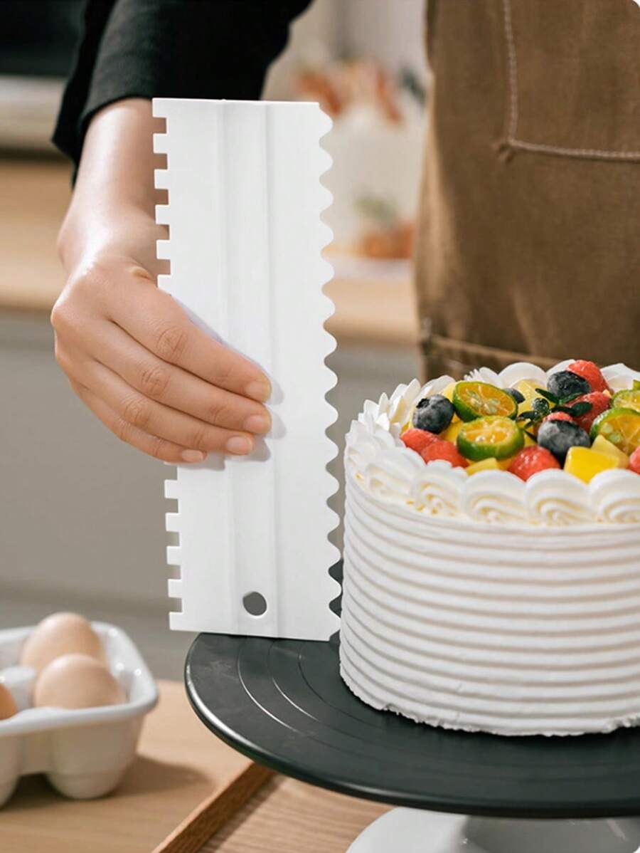 Cake Scrapers Set Decorating Comb And Icing Smoother, Plastic Sawtooth ...