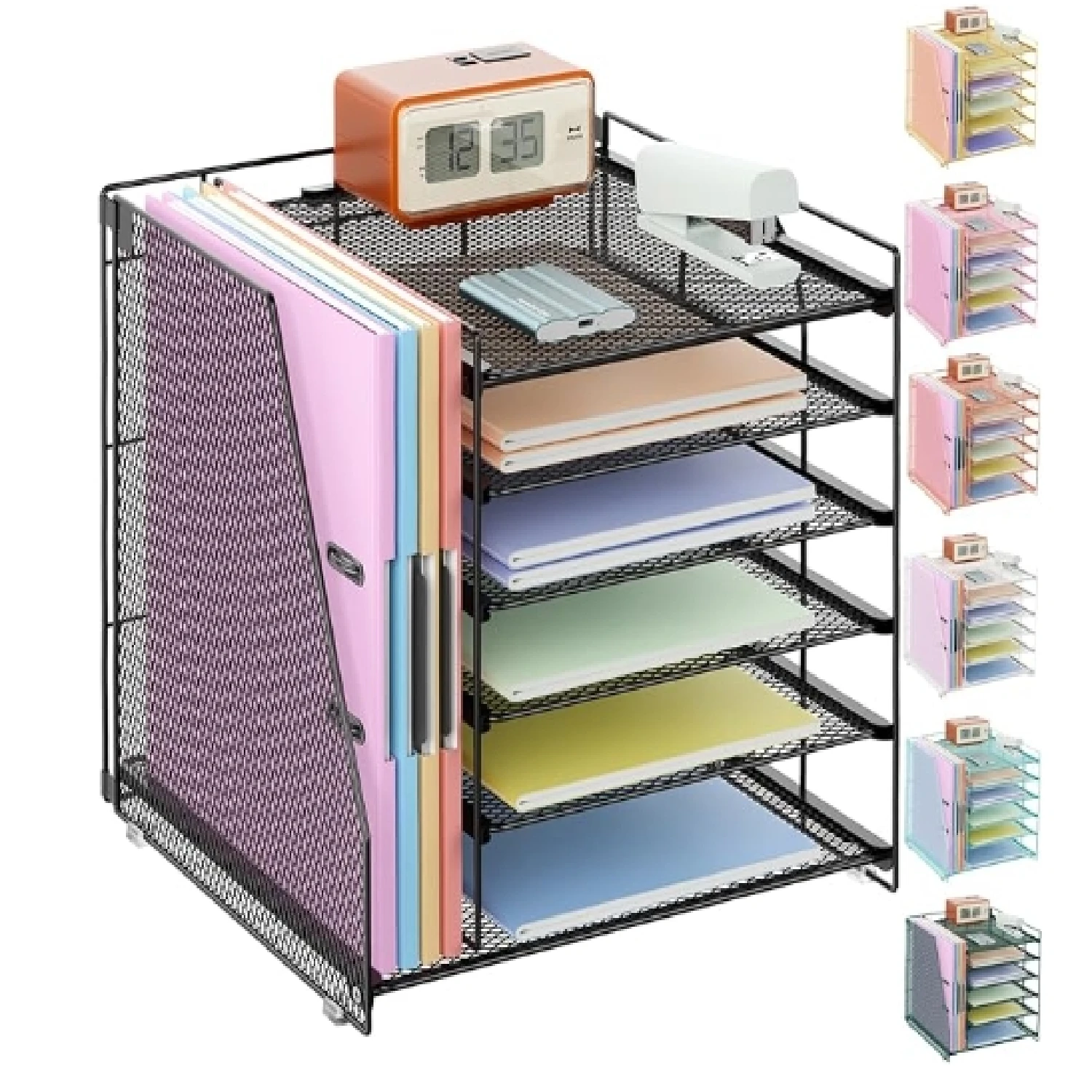 Desk Organizers And Accessories, 6-Tier Paper Organizer With File ...
