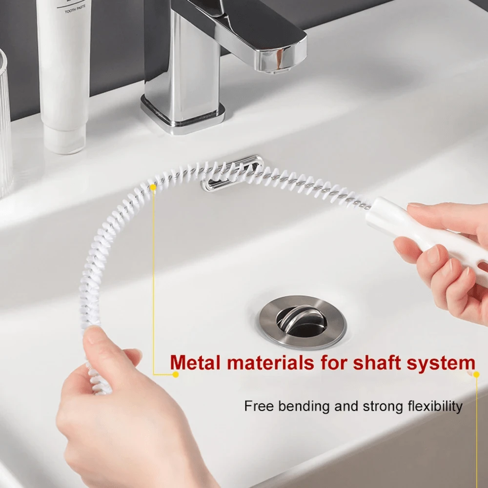 Pipe Dredging Brush Bathroom Hair Sewer Sink Cleaning Brush Drain ...