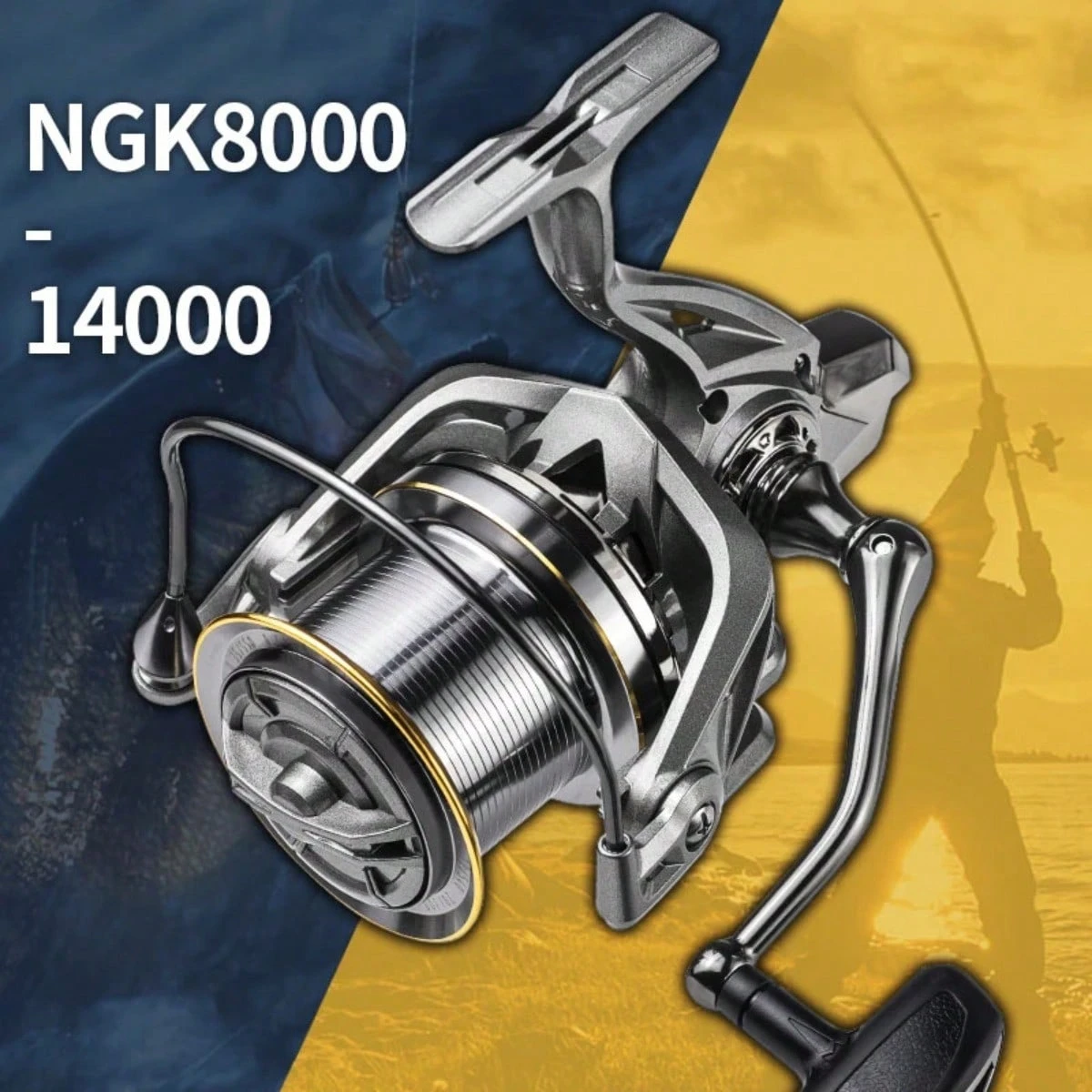 Big Spinning Fishing Reel 8000 10000 12000 14000 Reel Drag 20KG ...