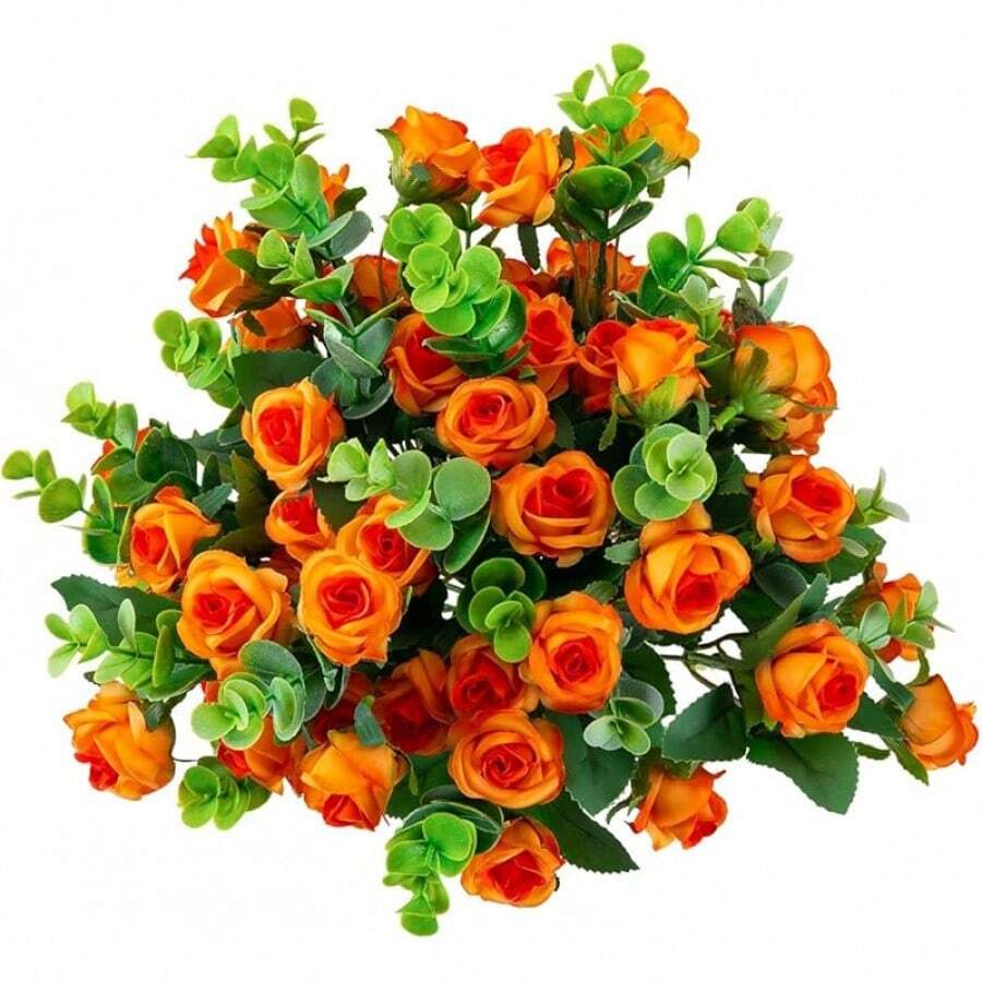 Artificial Flowers Silk Decoration 33 Heads Small Roses Blooming Faux ...