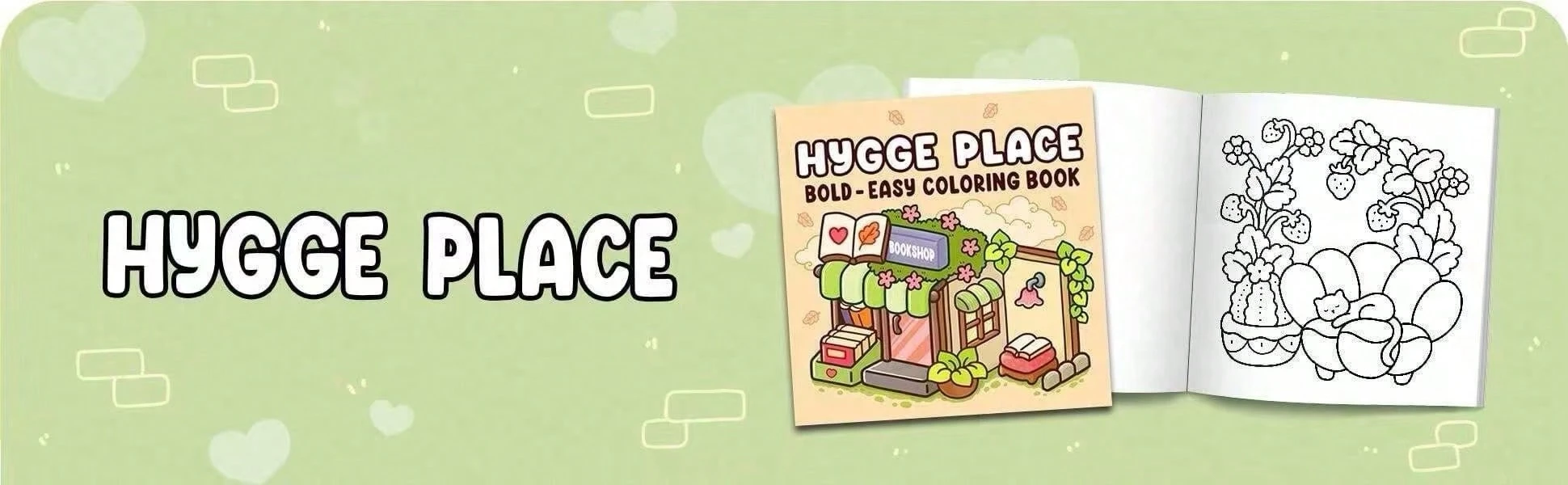 Hygge Place: 大人とティーンのための塗り絵本、リラックスできる大胆でシンプルなデザイン、居心地の良い小さなコーナー付き（ボールド ...