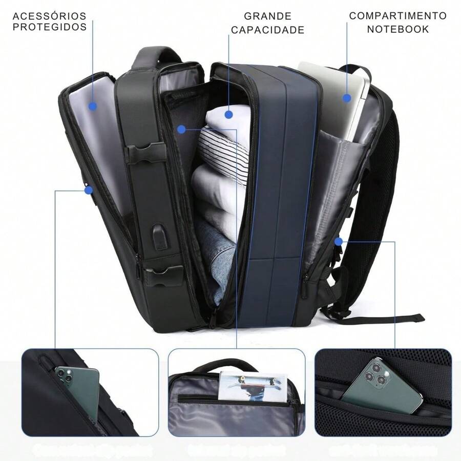 STAR SHOP 10kg Carry-On Suitcase Kit Executive Expandable Travel Backpack Kit Airplane Carry-On ...