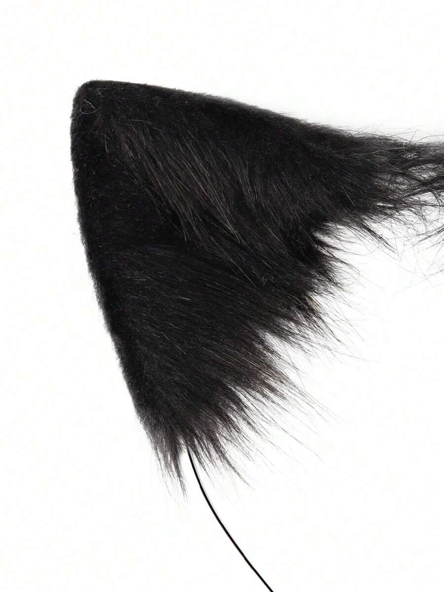 Handmade Realistic Cat Ear Headband, Fox Tail Accessory, Anime Animal ...