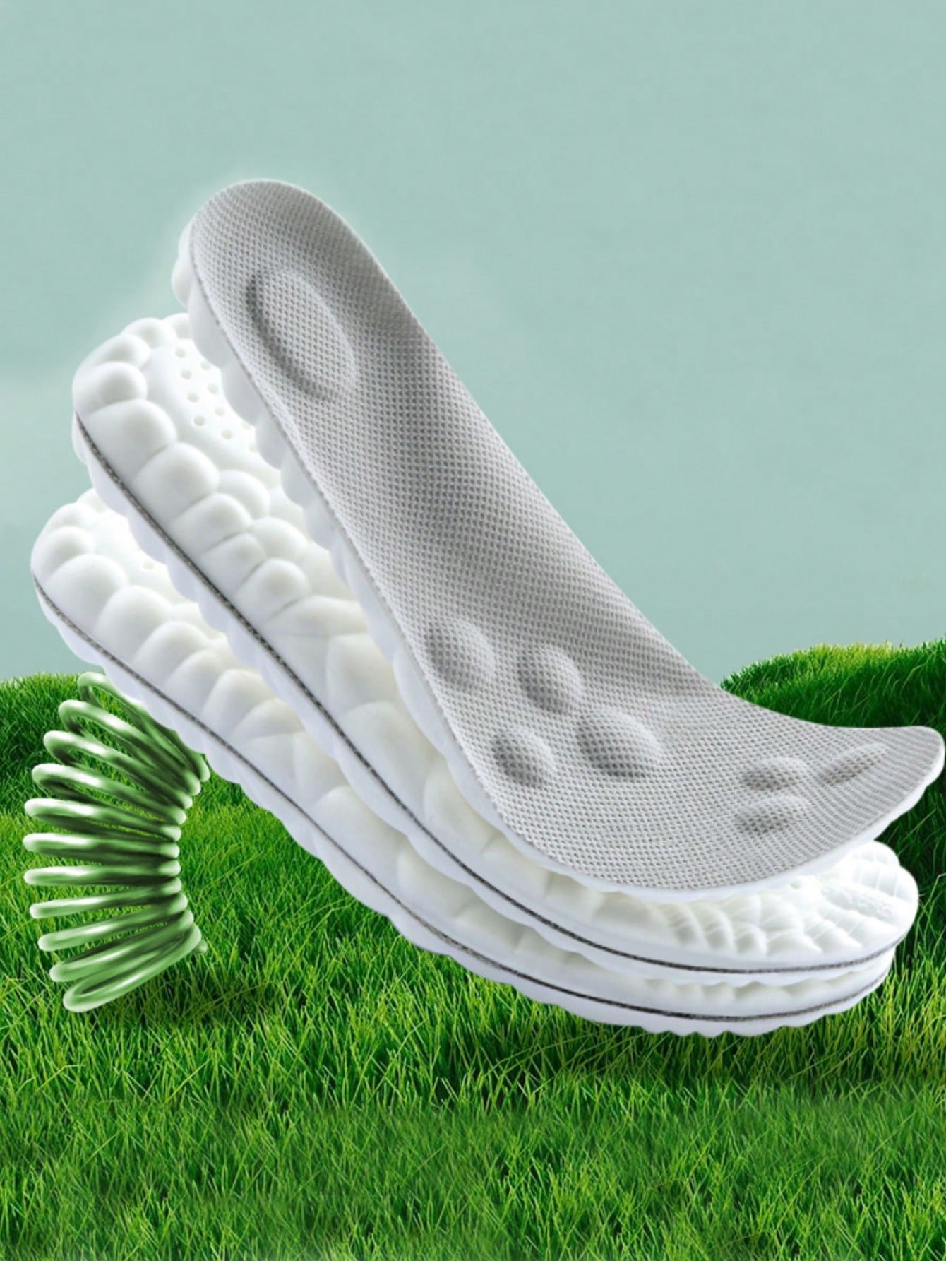 1 Pair 4D Cloud Shaped Shoe Insoles, Soft & Elastic PU Material, U ...