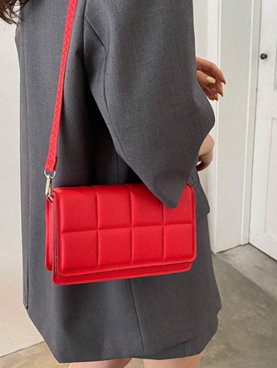 Simple Fashionable Small Square Shoulder Bag, Urban Flap Cover ...