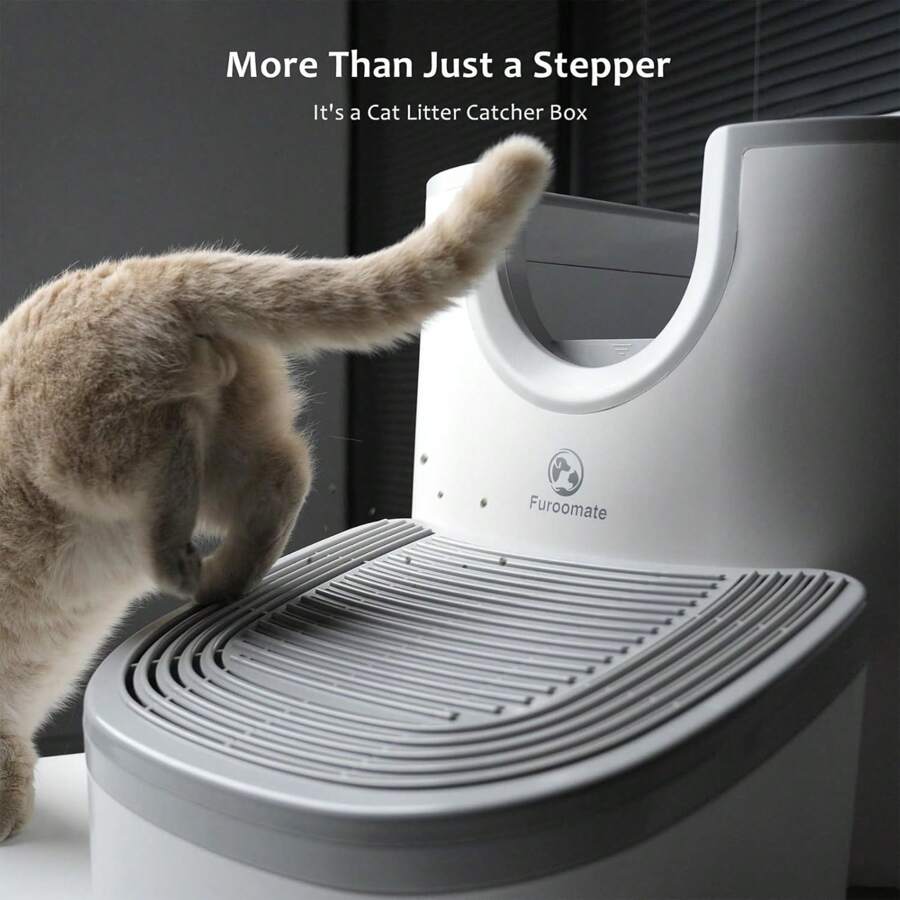 Stepper For Self-Cleaning Cat Litter Box Litter Trapper With Storage ...
