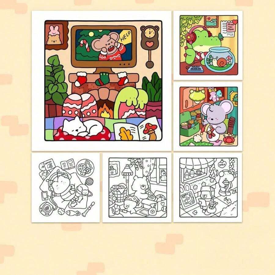 Comfy Days: Coloring Book For Adults And Teens Featuring Super Cute ...