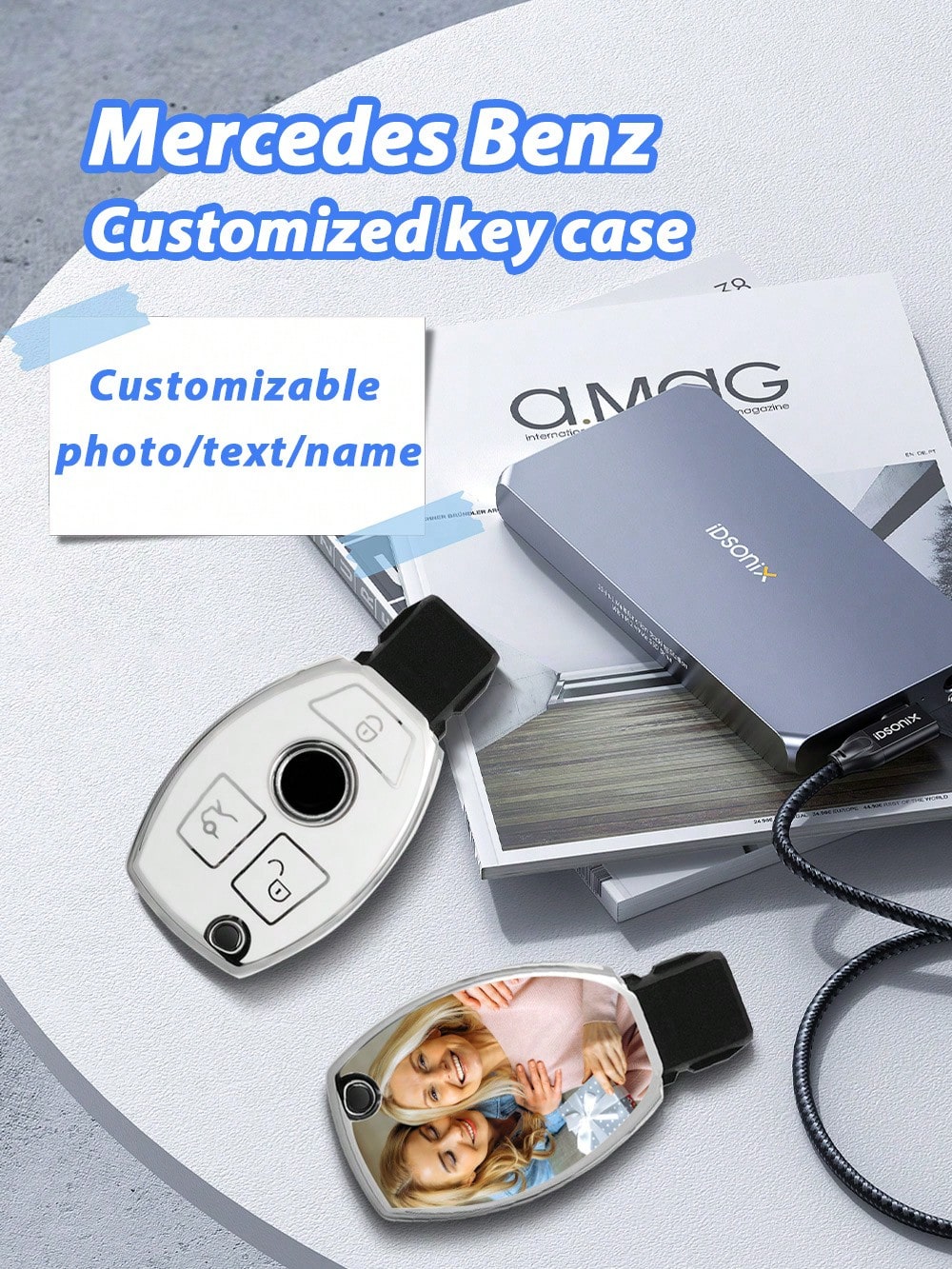 Customized Car Men Gift Mercedes Key Fob Cover TPU Key Case Soft Car ...