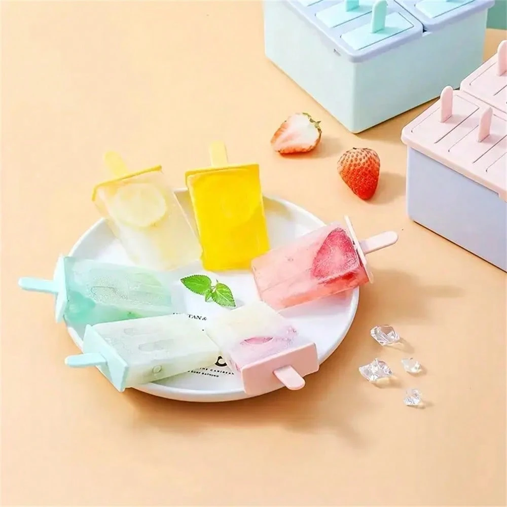 Easy-Release Ice Pop Mold - Quick Freeze DIY Ice Pop Maker, Homemade Ice Cream Bar, Disposable ...
