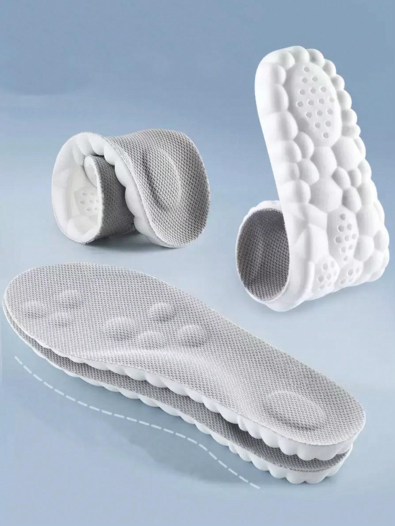 1 Pair 4D Cloud Shaped Shoe Insoles, Soft & Elastic PU Material, U ...
