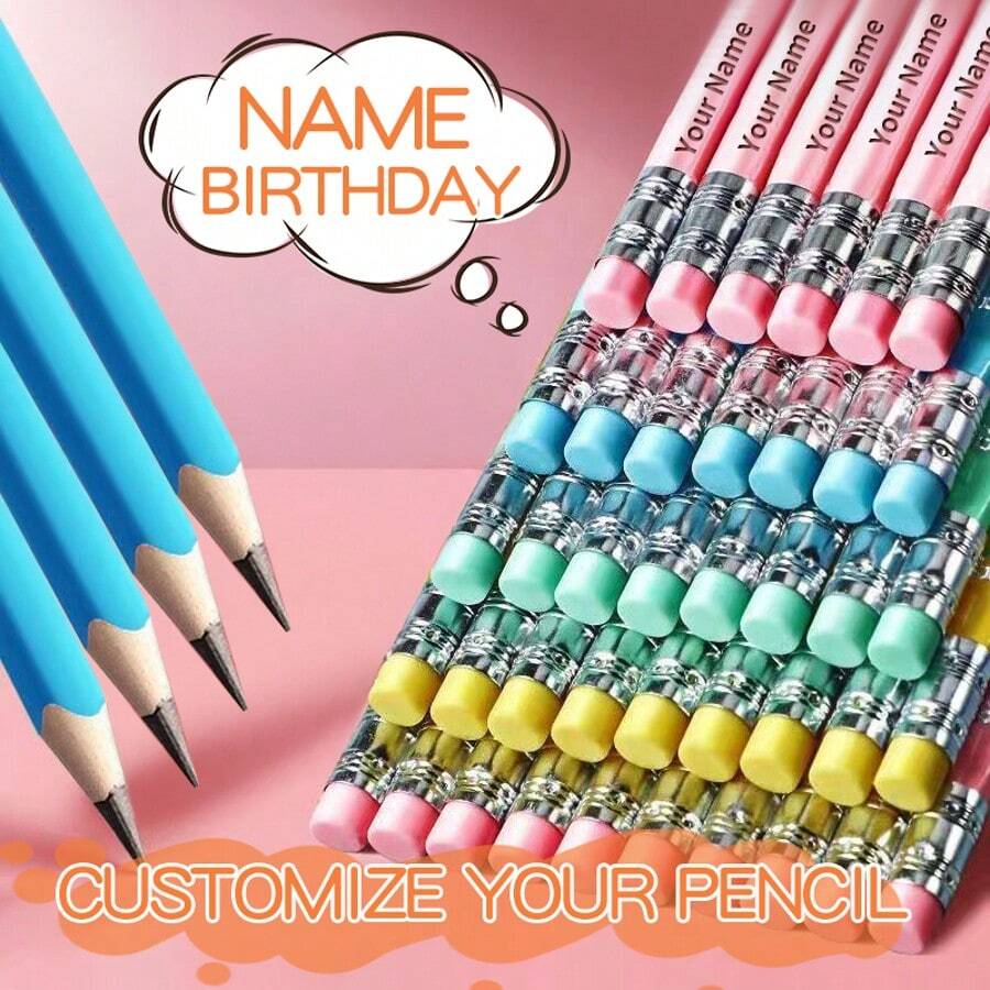 Customized Pencils With Engraved Names, HB/2B Student Pencils With ...