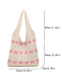 Kontrastfarbiger beige und rosa Schleifen-Dekor Damen Lässig/Strand ...