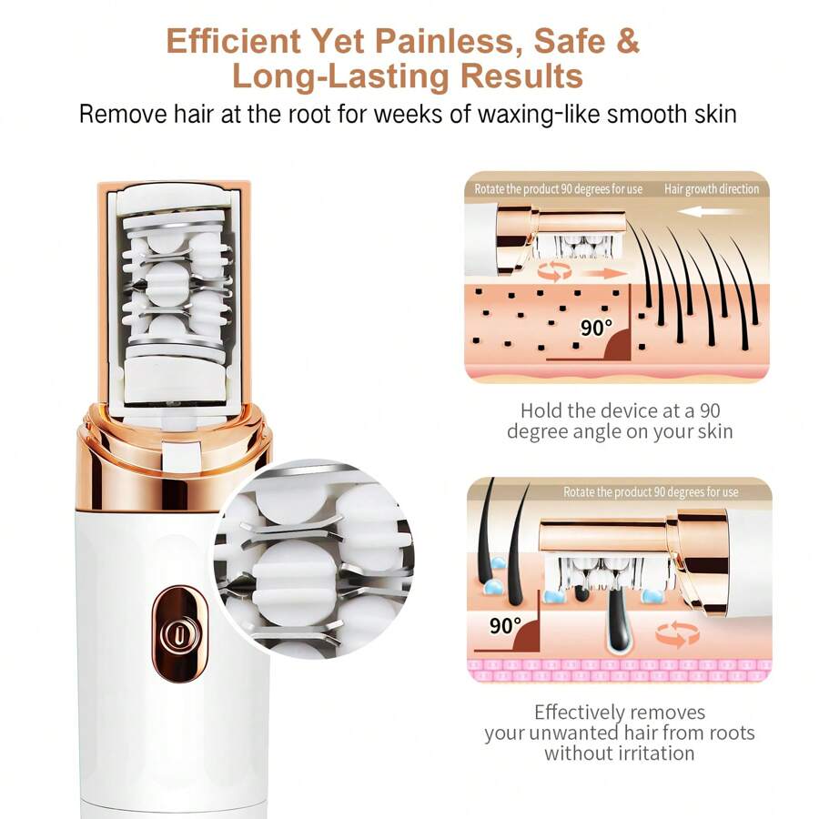 Conduroma Hair Removal Epilator For Women, Rechargeable Facial Epilator ...