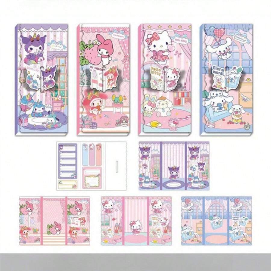 Sanrio 2pcs Sanrio Gold Stamping 3-Fold Sticky Note Interstellar Baby ...