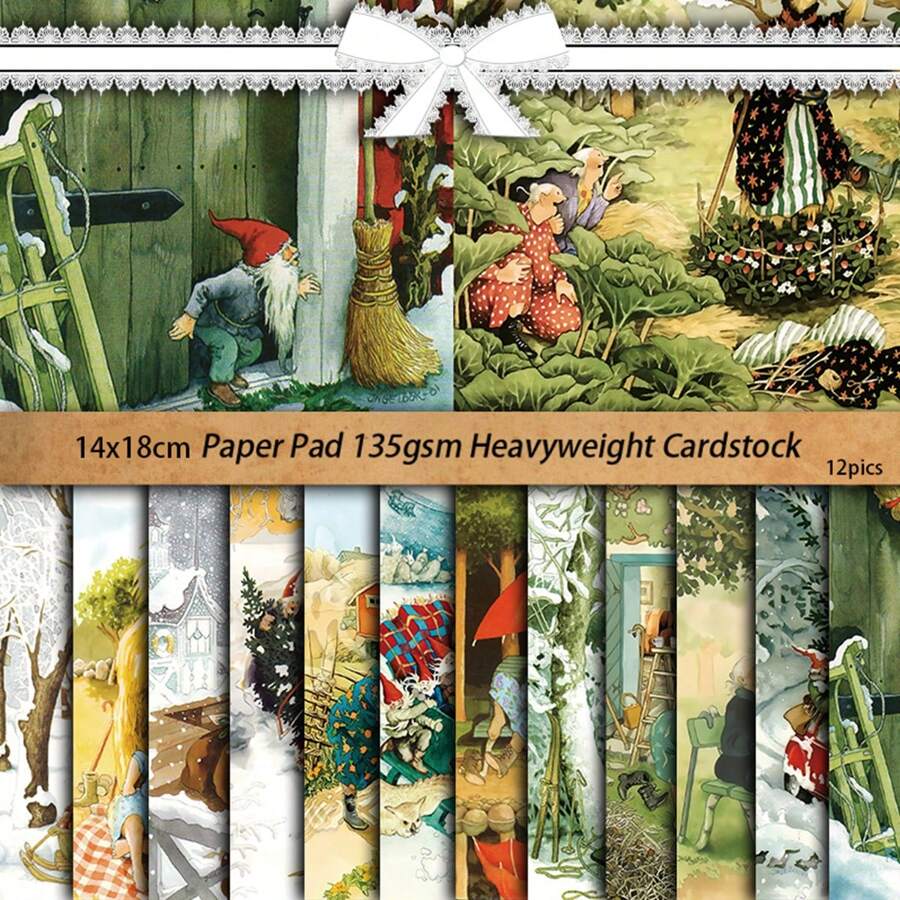 12pcs SL1082 Vintage Dutch Grandmother Christmas Themed Decorative ...