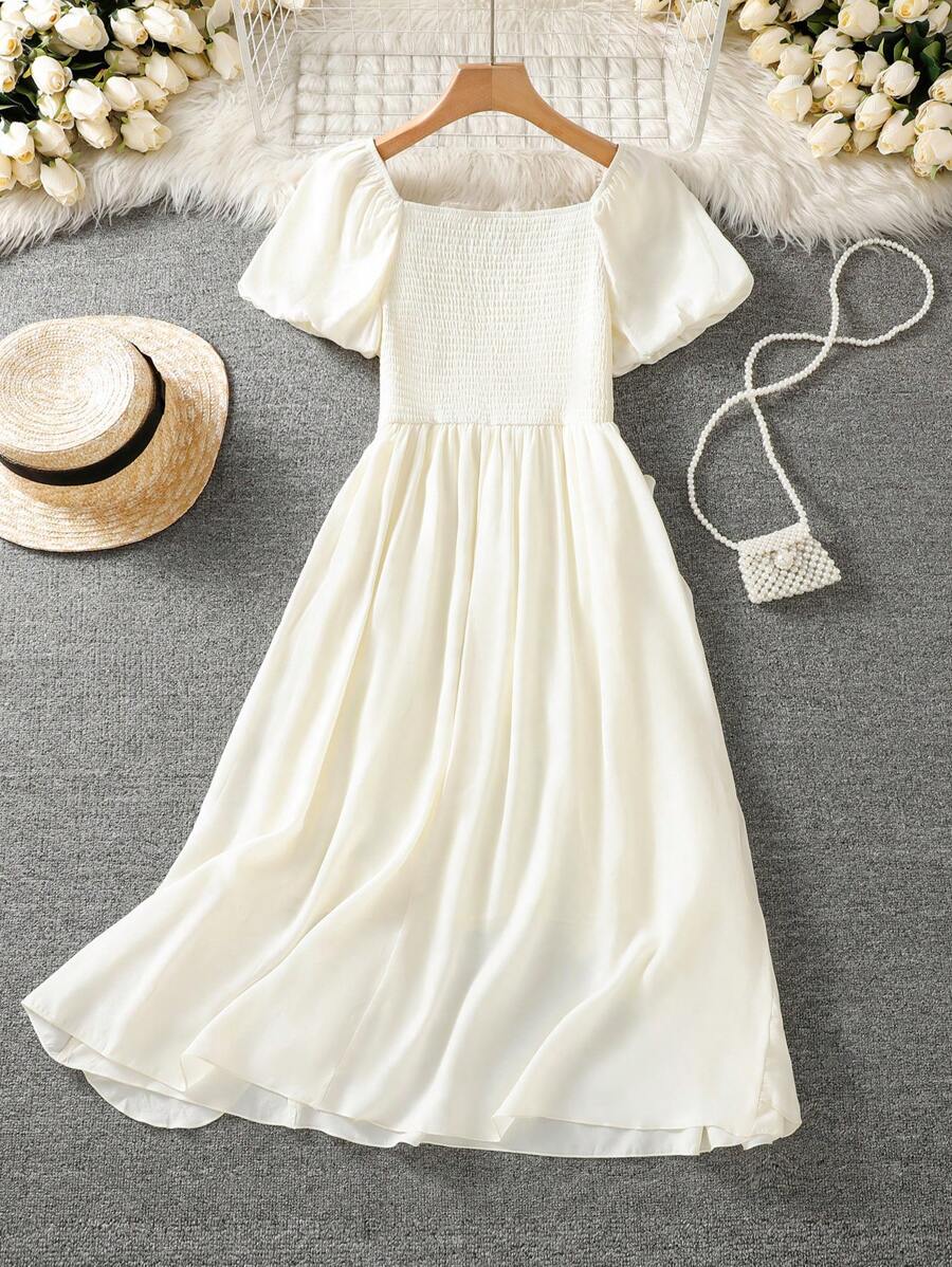 Robe blanche française Top de gamme pour femmes Été 2025 Nouvelle robe ...