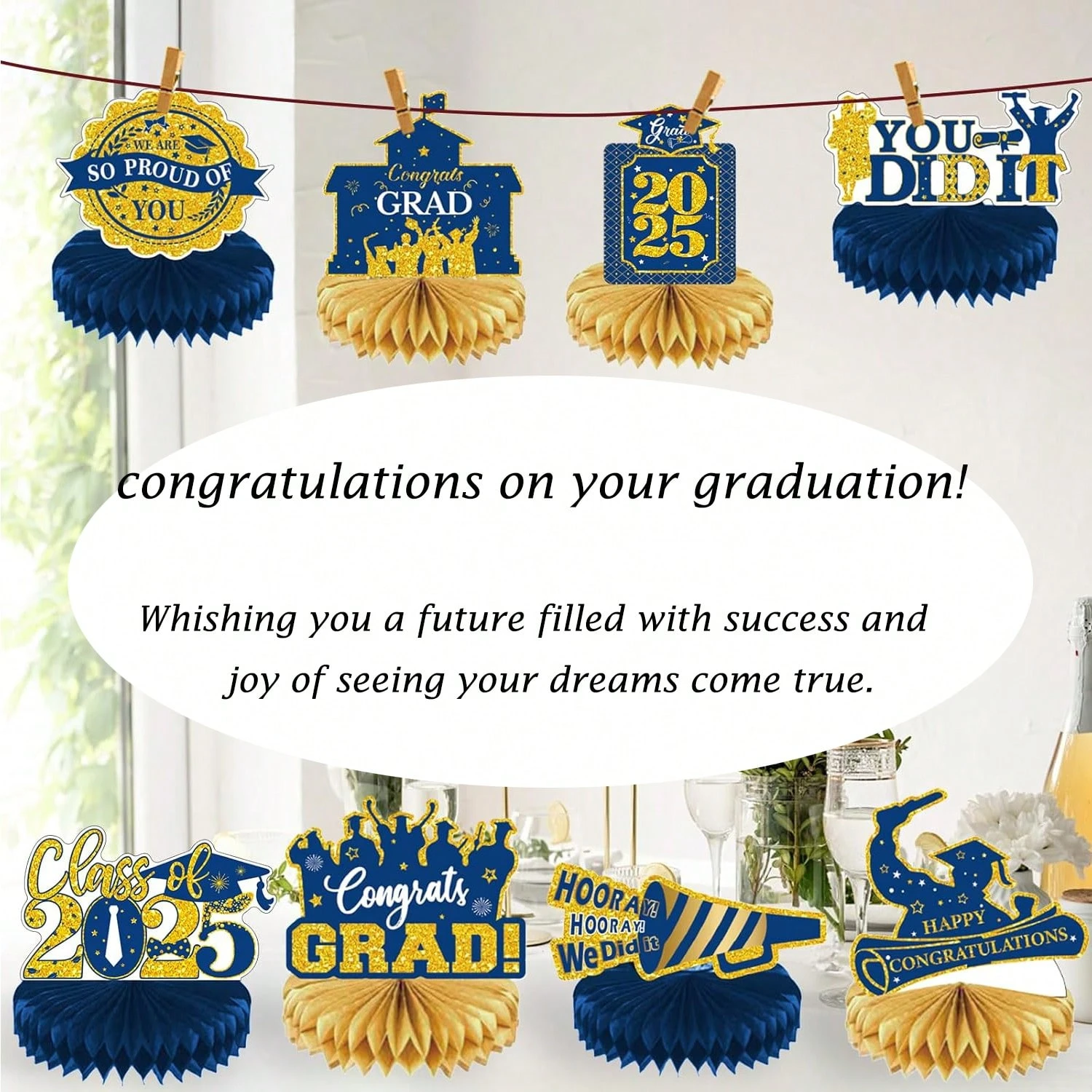 8 piezas Decoraciones para fiesta de graduación 2025 - Decoraciones ...